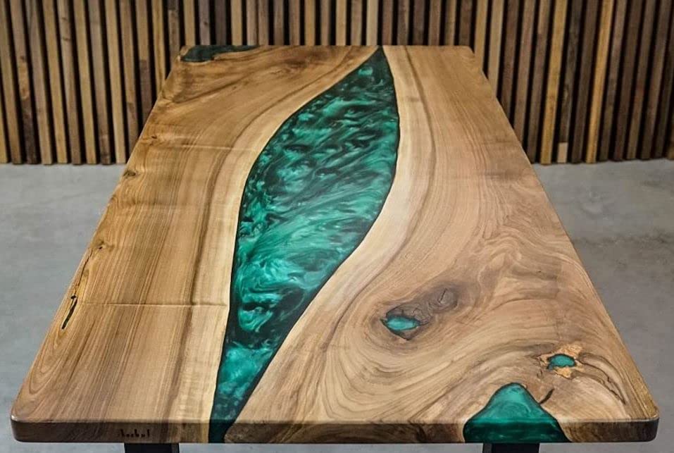 Epoxy Table, Live Edge Wooden Table, Epoxy Resin River Table, Natural Wood,Dining Table, Natural Epoxy Table, Resin Table 42" x 24" Inch