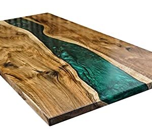 Epoxy Table, Epoxy Resin River Table, Live Edge Wooden Table, Natural Wood,Dining table, Natural Epoxy Table, Resin Table 54x27 inch