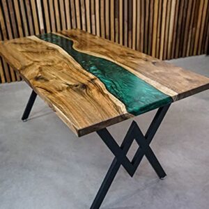 Epoxy Table, Epoxy Resin River Table, Live Edge Wooden Table, Natural Wood,Dining table, Natural Epoxy Table, Resin Table 54x27 inch