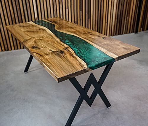 Epoxy Table, Epoxy Resin River Table, Live Edge Wooden Table, Natural Wood,Dining table, Natural Epoxy Table, Resin Table 54x27 inch