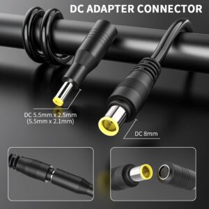 ELECTOP Solar Panel Connector to DC 8mm Adapter Cable, 6FT DC Power Plug with 5.5x2.5mm Converter, Solar Connectors Extension Cable 14AWG for GZ Yeti Jackery Solar Generator Portable Power Station