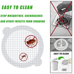 30PCS Disposable Shower Drain Hair Catcher Mesh Stickers with Storage Box, Shower Hair Drain Catcher for Showers Bathtubs Mesh Stickers, Sink Drain Strainer Mesh Stickers, Shower drain cover Stickers