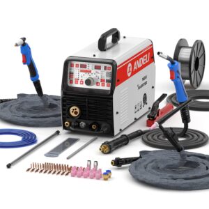 andeli plasma cutter mig welder combo,200 amp 220v inverter 5 in 1 multi process welder mig/stick/tig/cold/cut welder welding machine