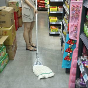 OFO Loop-End String Mop, Heavy Duty Commercial Industrial Mop with Extra Mop Head Replacement. Metal Head Mop with 59inch Alluminum Alloy Pole