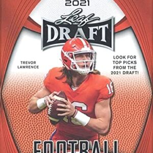 2021 Leaf Draft Football Factory Sealed Retail Box with TWO(2) AUTOGRAPHS & (50) ROOKIE Cards! Look for RC & AUTOS of Trevor Lawrence, Justin Fields, Zach Wilson, Mac Jones,Trey Lance & More! WOWZZER!