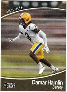 2021 sage hit premier draft #118 damar hamlin pre-rookie ncaa football trading card in raw (nm or better) condition