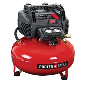 porter-cable air compressor, 6-gallon, pancake, oil-free (c2002-ecom)