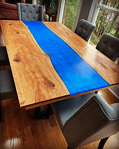 Epoxy Table, Live Edge Wooden Table, Epoxy Resin River Table, Natural Wood,Dining table, Natural Epoxy Table, Resin Table 42x24 inch