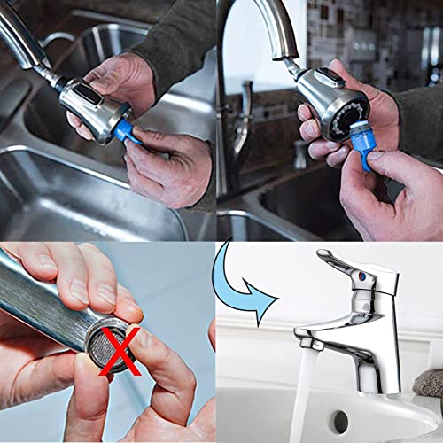 4 Pack Faucet Aerator Key Removal Wrench Tool with 4 Sizes M16.5, 18.5, 21.5, 24 Recessed Aerator Key Sink Aerator Wrenches for Cache Aerators (Blue)