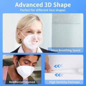 KN95 Face Mask 50 Pack, 5-Layers Cup Dust Safety Masks, Individually Packaged, Filter Efficiency≥95%, Breathable KN95 Disposable Protection Face Mask for Men & Women