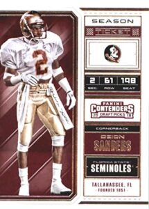 2018 panini contenders draft picks season ticket #30 deion sanders nm-mt florida state seminoles football