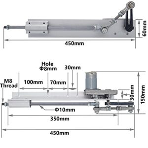 JQDML Reciprocating Cycling Linear Actuator Pushing Force 2-25kg 24V 30-150mm Adjustable Maximum No Load Speed 160rpm JQ-RL-YY16