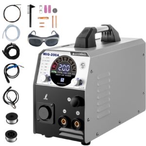 vevor mig tig mma welder 200a welding machine 6 in 1 combo aluminum welding machine 110/220v portable flux core welder automatic wire feeding wire dia. 0.68-1.0 mm w/1 kg welding wire stick welder