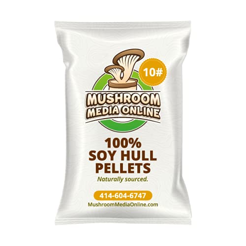 MushroomMediaOnline - 100% Soy Hull Mushroom Pellets - Ideal and Fast-Growing Substrate for Mushroom Cultivation, Oyster Mushrooms, Shiitake, and More (10 Pounds)