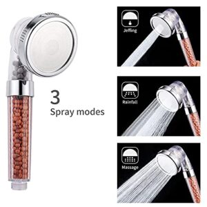 Shower Head High Pressure Filter Filtration Handheld Showerheads with Hose and Bracket,Water Saving 3 Mode Function Shower Heads for Dry Hair & Skin