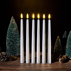 duduta White Flameless Taper Candles with Remote, Flickering Realistic LED Battery Operated Candlesticks Set of 12