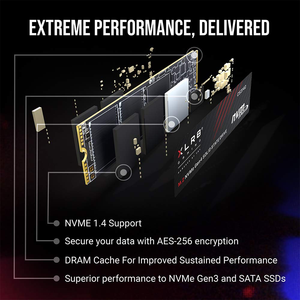 PNY M280CS3140-4TB-RB XLR8 M.2 NVMe Gen4 x4 Internal Solid State Drive (SSD)