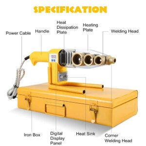 XIMULIZI Electric Fusion Welder Socket Fusion Tool Kit 800W 220V Digital Water Pipe Welding Machine Electric Heating Hot Melt Tools for PPR PP PE Tube