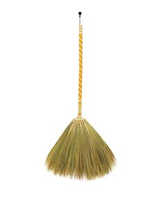 asian straw broom thai for cleaning floor,housewarming gift,thai vintage retro grass broom stick, hardwood sweeper with brush power and circle cleaning ( length 40 inch )