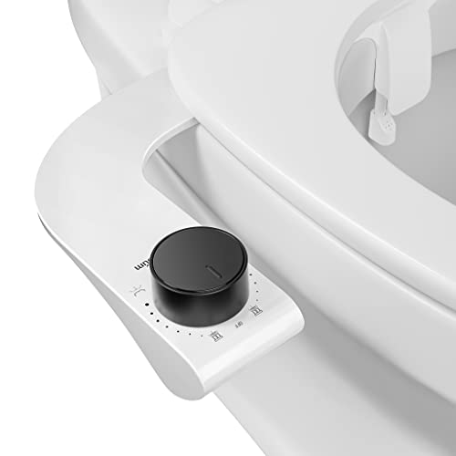 Bath & Bum Bidet, Ultra-Slim Bidet Attachment, Non-Electric Bidet Toilet Seat Attachment,Detachable Self-Cleaning Dual Nozzles and Adjustable Water Pressure, Easy to Install Bidet