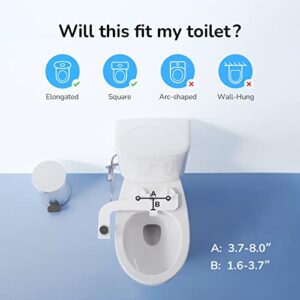 Bath & Bum Bidet, Ultra-Slim Bidet Attachment, Non-Electric Bidet Toilet Seat Attachment,Detachable Self-Cleaning Dual Nozzles and Adjustable Water Pressure, Easy to Install Bidet