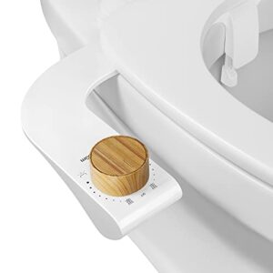 bath & bum bidet, ultra-slim bidet attachment, non-electric bidet toilet seat attachment,detachable self-cleaning dual nozzles and adjustable water pressure, easy to install bidet