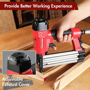 Arrow 18 Gauge Pneumatic Brad Nailer, Oil-Free Upholstery Nail Gun with 4000 Pieces 5/8 '', 1 '', 1-1/4 '' Nails, Adjustable Exhaust, for Woodworking, Professional and DIY Projects, PT18G