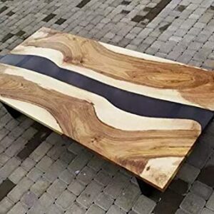 Epoxy Table, Epoxy Resin River Table, Live Edge Wooden Table, Natural Wood,Dining table, Natural Epoxy Table, Resin Table 54x27 inch