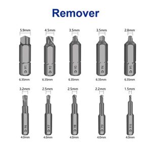 Be91eiter Damaged Screw Extractor Set, 22 PCS Stripped Kit for Broken Bolt All-Purpose HSS Remover Set with Magnetic Extension Bit Holder & Socket Adapter, Silver