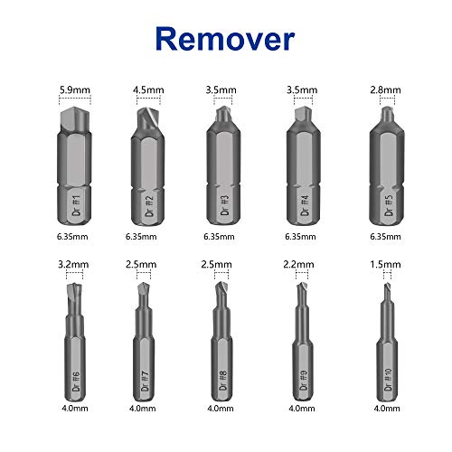 Be91eiter Damaged Screw Extractor Set, 22 PCS Stripped Kit for Broken Bolt All-Purpose HSS Remover Set with Magnetic Extension Bit Holder & Socket Adapter, Silver