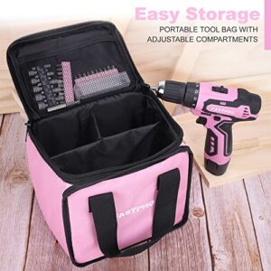 FASTPRO 42-Piece 12V Pink Drill kit, Lithium-ion Cordless Drill Driver, 3/8 in. Drill Driver Set with One 1.5 Ah Batteries, Charger and Tool Bag