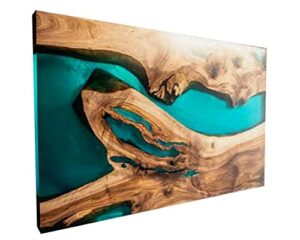 epoxy table, epoxy resin river table, live edge wooden table, natural wood,dining table, natural epoxy table, resin table 54x27 inch