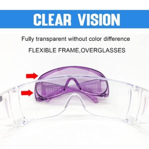 XII WY 3 Pack of Safety Glasses (3 Pairs in 3 Colors) Anti-Fog Crystal Clear Eye Protection Over Glasses Scratch Resistant lab Safety Construction Work CE EN 166 Certified