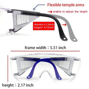 XII WY 3 Pack of Safety Glasses (3 Pairs in 3 Colors) Anti-Fog Crystal Clear Eye Protection Over Glasses Scratch Resistant lab Safety Construction Work CE EN 166 Certified