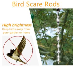 Bird Scare Rods, Anti-Collision Bird Reflective Strip Hanging Decor Device to Deterrent Prevent Woodpecker Owl Strikes, 6 Pcs