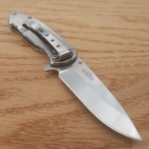 Framelock Stainless Steel Open Folding Pocket Knife 2.62" Blade Stainless Handle Outdoor Survival Hunting Knife for Camping by Survival Steel