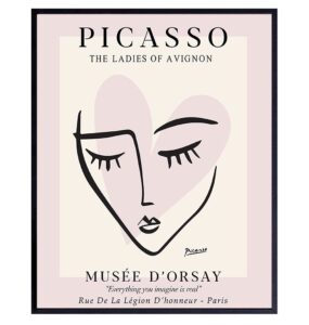 pablo picasso poster prints 8x10 - abstract wall art & decor - mid-century modern room decor - minimalist wall decor - gallery wall art - museum poster - line art wall decor - art gifts for women