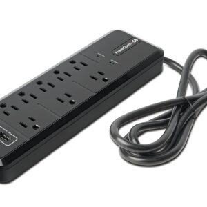 AudioQuest PowerQuest G8 – 8-Outlet Surge Protector with USB-A and USB-C Charging Ports - Perfect for TV, AV Receiver, Xbox, Playstation, Soundbar, Computer, and Home Office