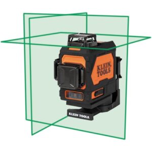 klein tools 93pll self-leveling laser level, green 3x360-deg planes, rechargeable battery, magnetic mount, class ii laser (≤1mw @ 510-530nm)