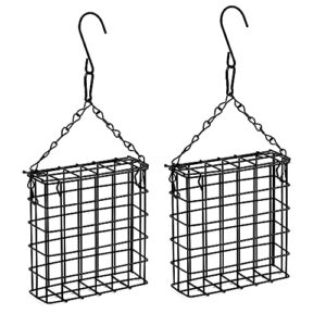 shitailu 2pcs suet bird feeders, outdoor garden cages, suet feeder for outside hanging, wild bird feeder, single suet cake bird feeders, one suet capacity