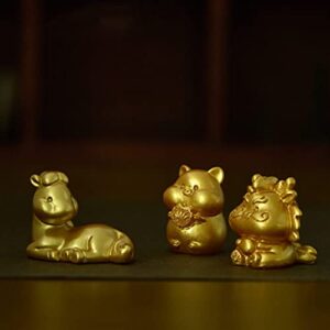 Yardwe 12Pcs Chinese Zodiac Resin Ornaments Resin Animals Figurines 2022 Chinese Zodiac Animal Statue Cake Toppers Mini Dollhouse Fairy Garden Bonsai Tabletop Decor