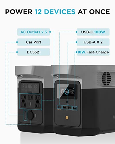 EF ECOFLOW Portable Power Station DELTA Mini, 882Wh Capacity, Solar Powered Generator for Outdoor, Emergency, Home Backup, RV(Solar Panel Not Included)