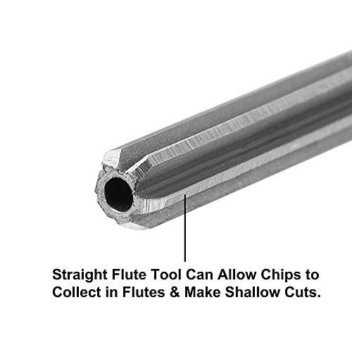 uxcell 1/8" 3/16" 1/4" 5/16" Chucking Reamer H7 Accuracy High Speed Steel Lathe Machine Reamer 6 Straight Flutes Round Shank Milling Cutter Tool Reamer Set for Bore Machining 4pcs