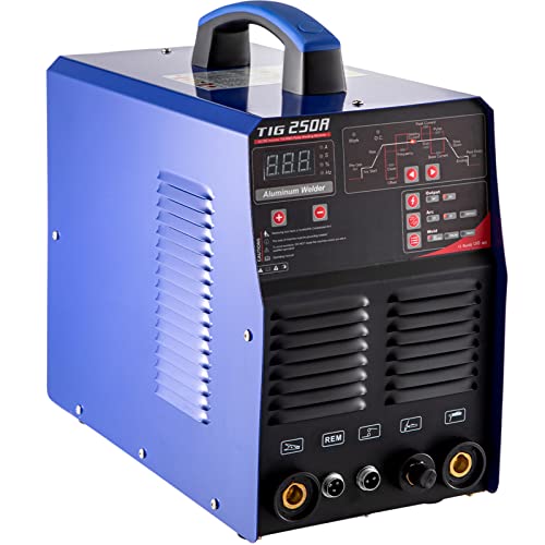 VEVOR TIG Welder AC/DC, 3 in 1 TIG/MMA/ARC Welding Machine with 110/220V Dual Voltage, 250A Aluminum MMA Welder w/Inverter IGBT and Digital Panel, Multiprocess ARC Welder