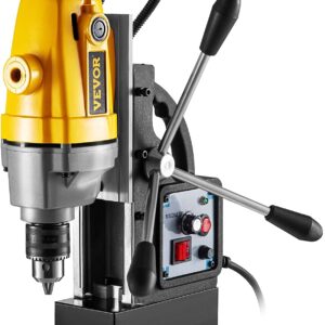 VEVOR Mag Drill, 0-550 RPM Stepless Speed Electromagnetic Drill Press, 3.9" Depth 0.5" Dia Magnetic Core Drill, 1910lbf Boring Tool Drill Press, 750W Drill Press, Yellow and Black Drill Machine