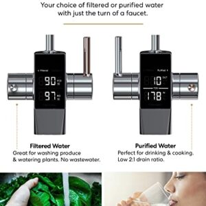 Brio Reverse Osmosis Water Filtration System, 500 GPD, 2:1 Pure to Drain, Tank-Less, Under Sink Faucet Mount