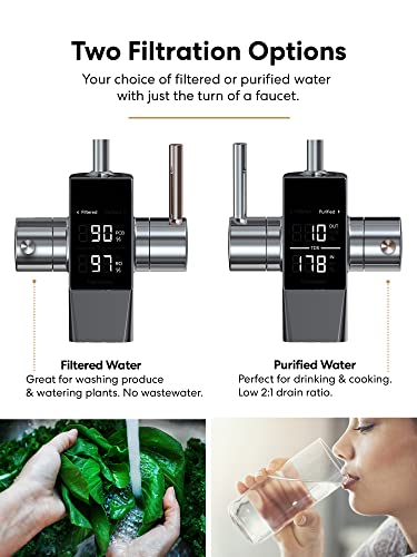 Brio Reverse Osmosis Water Filtration System, 500 GPD, 2:1 Pure to Drain, Tank-Less, Under Sink Faucet Mount