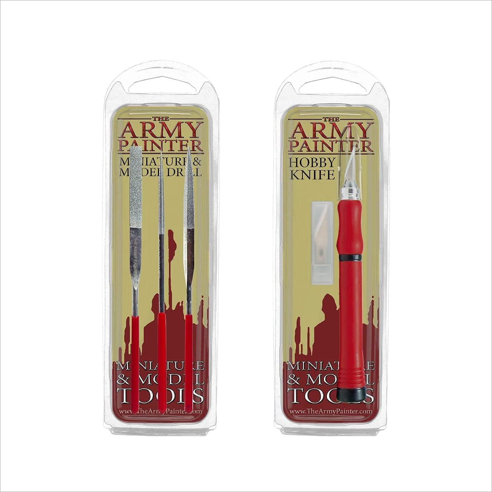 The Army Painter - Stainless Steel Precision Hobby Knife with Soft Grip and 5 Extra Razor-Sharp Scalpel Blades, and Miniature and Model 3-Piece Diamond File Set