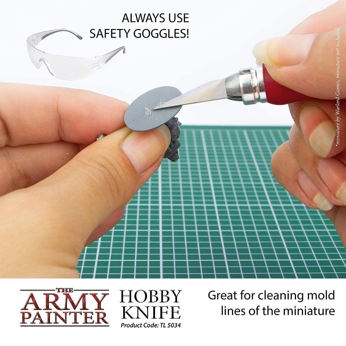 The Army Painter - Stainless Steel Precision Hobby Knife with Soft Grip and 5 Extra Razor-Sharp Scalpel Blades, and Miniature and Model 3-Piece Diamond File Set