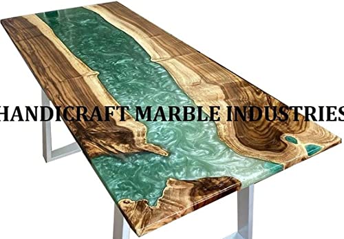 Epoxy Table, Live Edge Wooden Table, Epoxy Resin River Table, Natural Wood,Dining table, Natural Epoxy Table, Resin Table 42x24 Inch